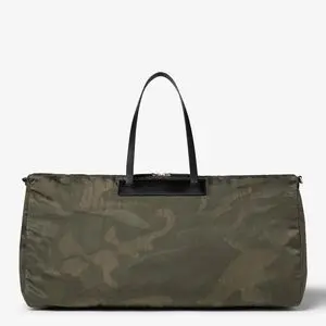 Fendi Duffle Gray Green Patchwork Nylon Duffle Bag - [green]
